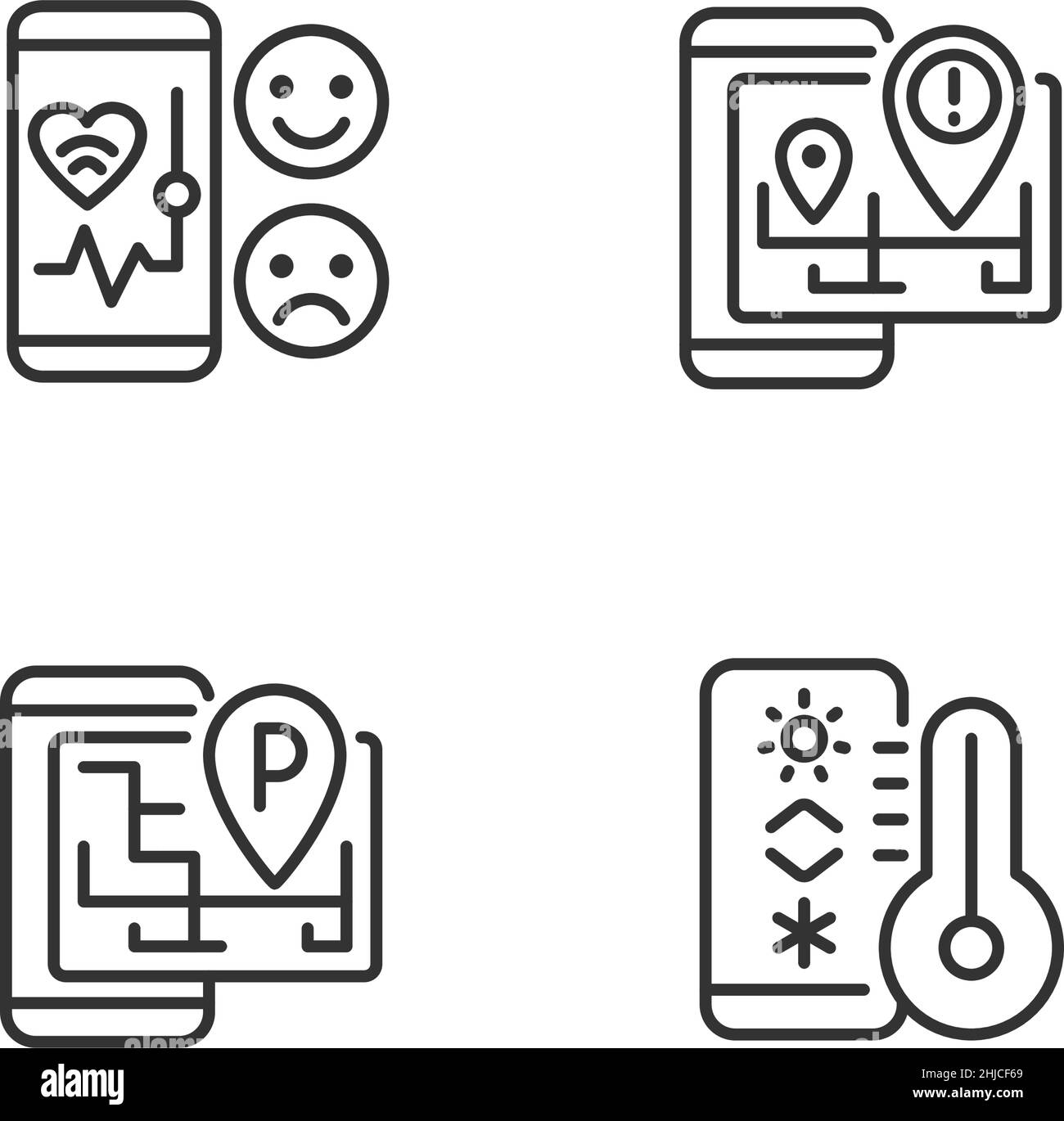 Vector mobile applications concept Black and White Stock Photos ...