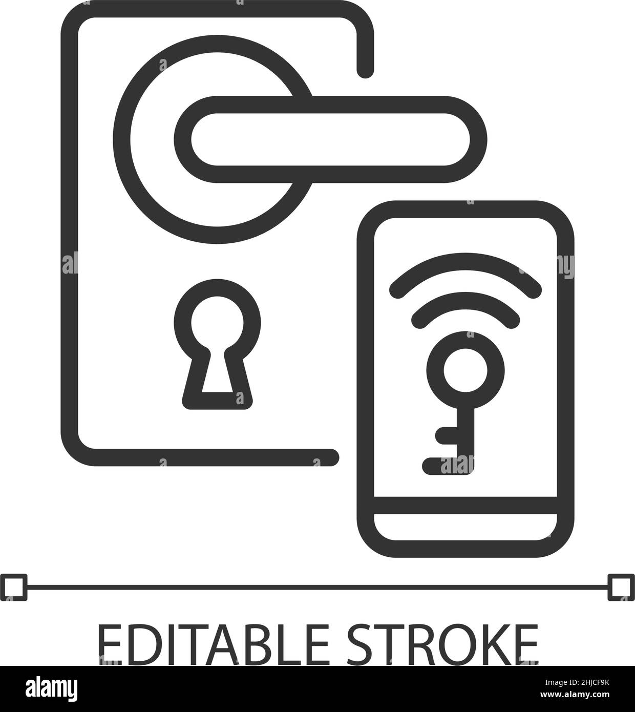 Smart locks pixel perfect linear icon Stock Vector Image & Art - Alamy