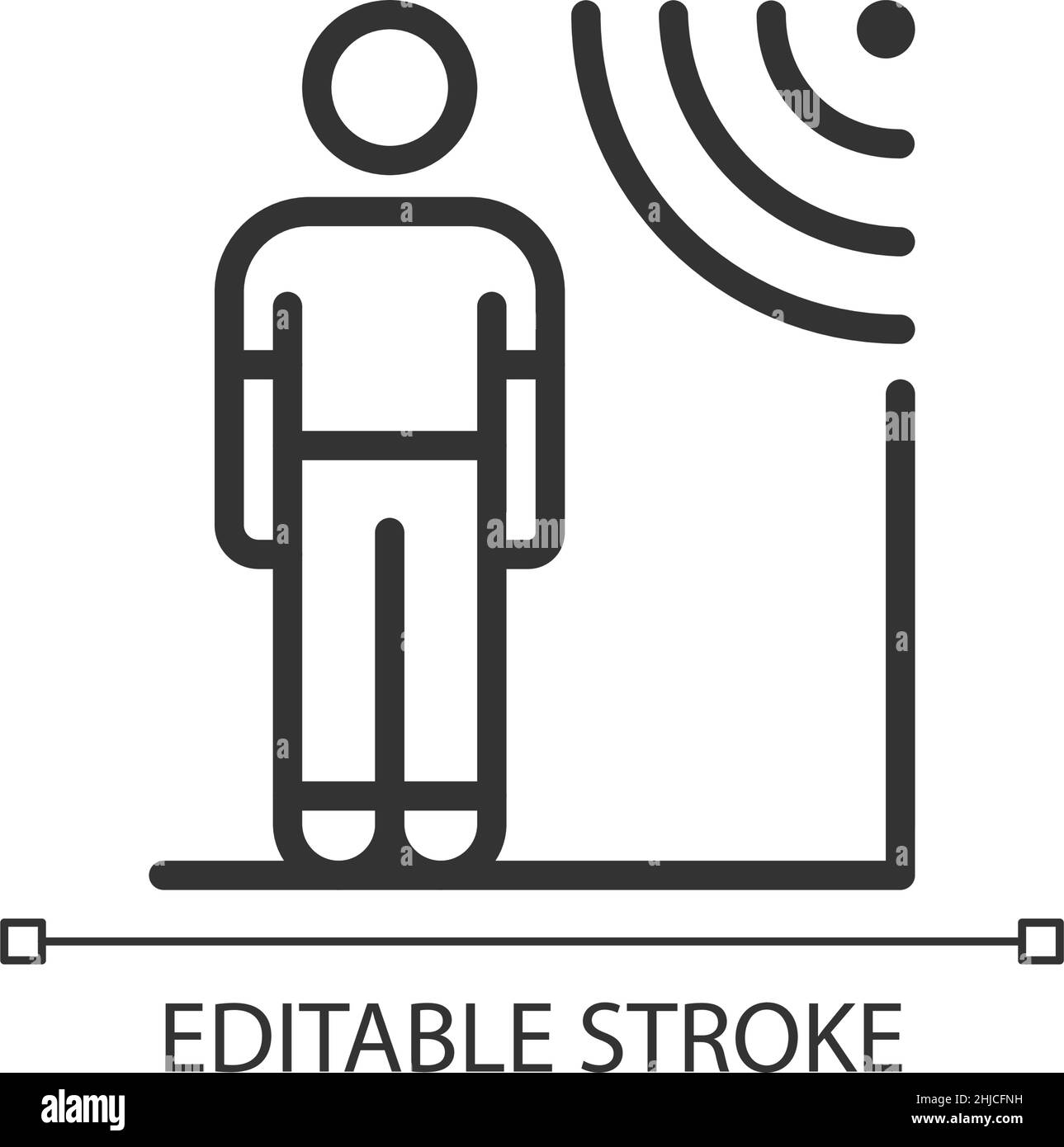 Proximity sensors pixel perfect linear icon Stock Vector Image & Art - Alamy