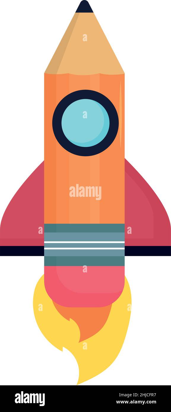 pencil rocket icon on white background Stock Vector Image & Art - Alamy