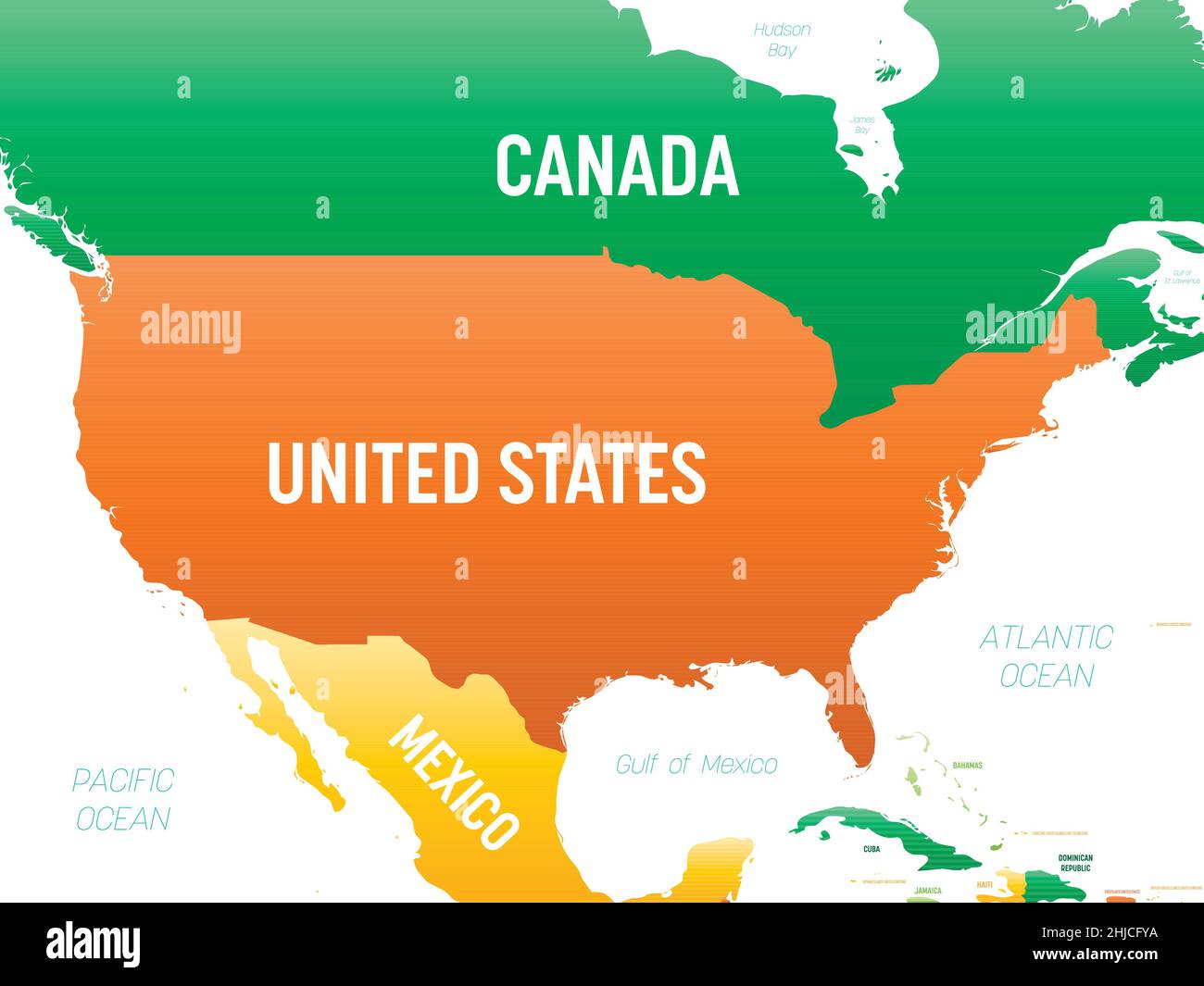 USA detailed political map with lables Stock Vector Image & Art - Alamy