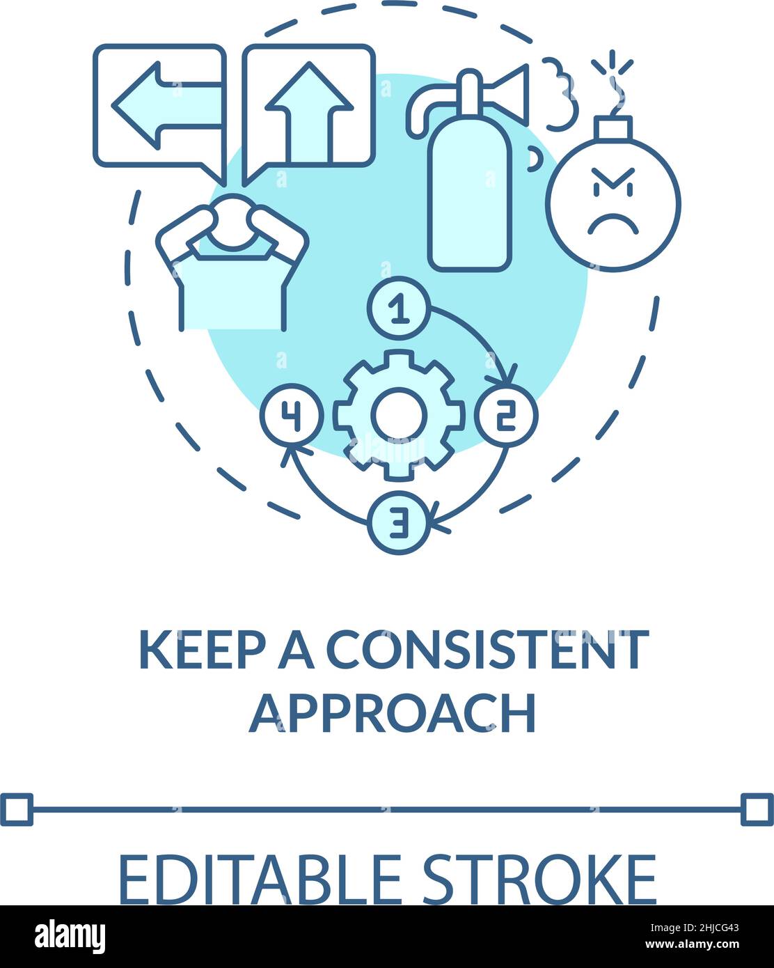 Keep consistent approach turquoise concept icon Stock Vector Image ...
