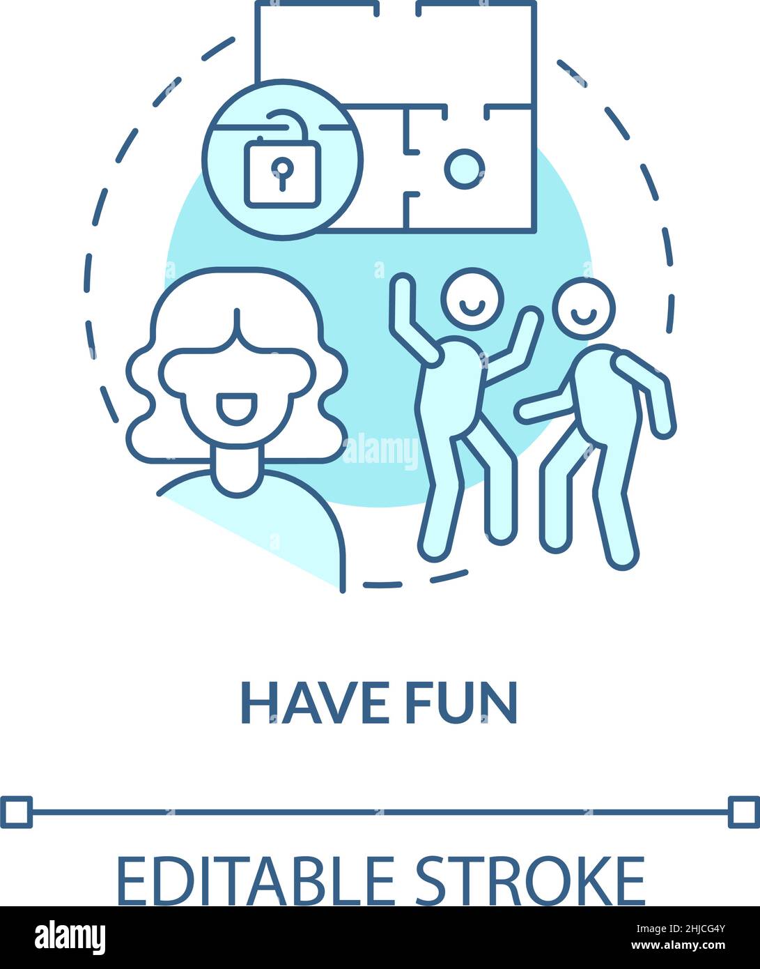 Have fun turquoise concept icon Stock Vector Image & Art - Alamy