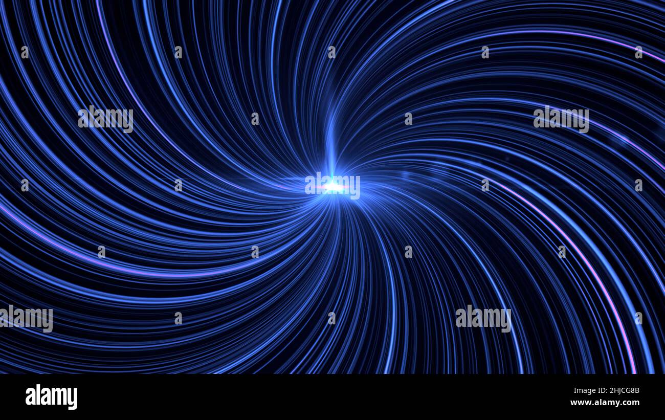 Colored spiral with iridescent curved lines. Animation. Thin curved ...