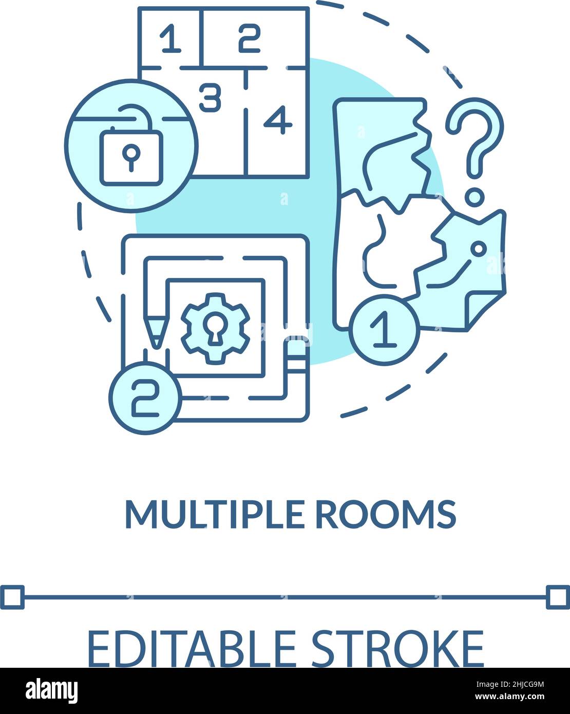 Multiple rooms turquoise concept icon Stock Vector Image & Art - Alamy