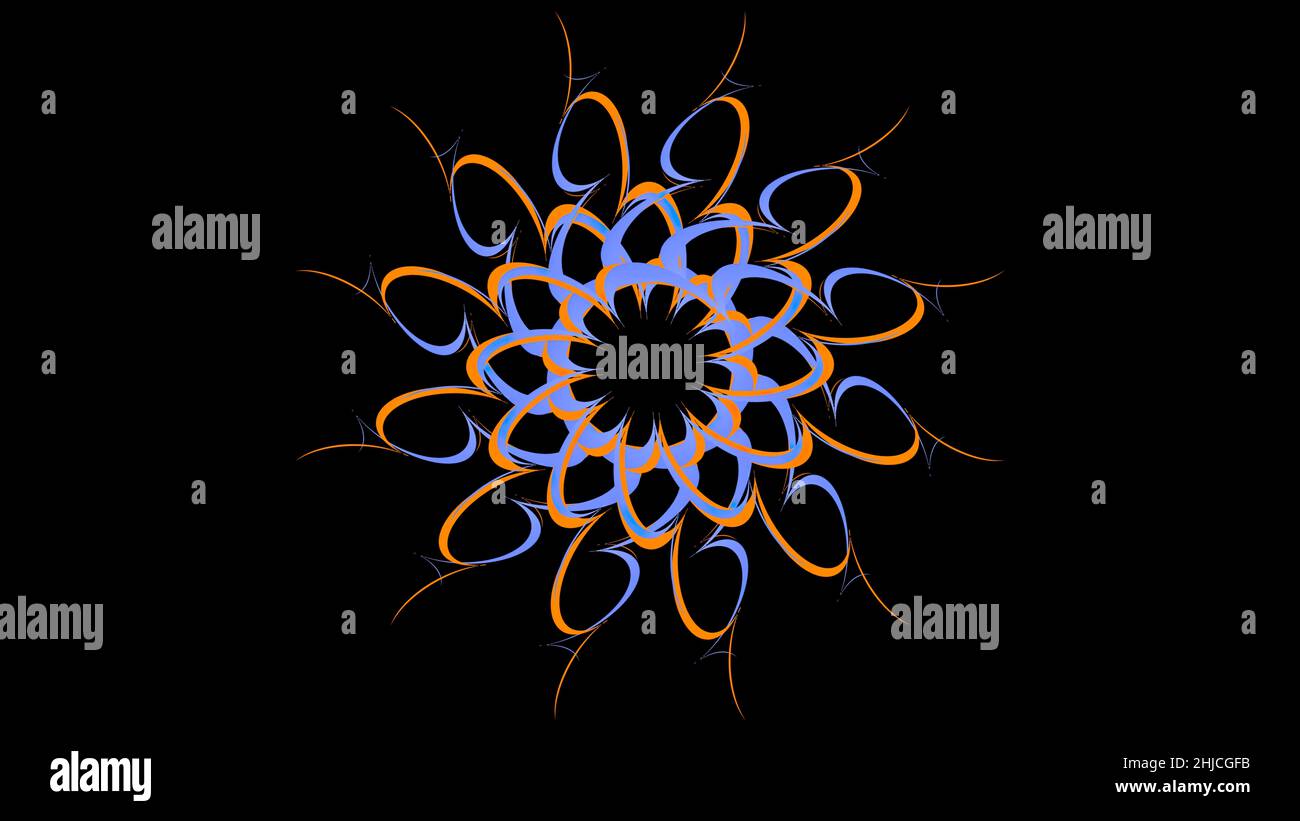 Floral color pattern swirling on black background. Stock animation ...