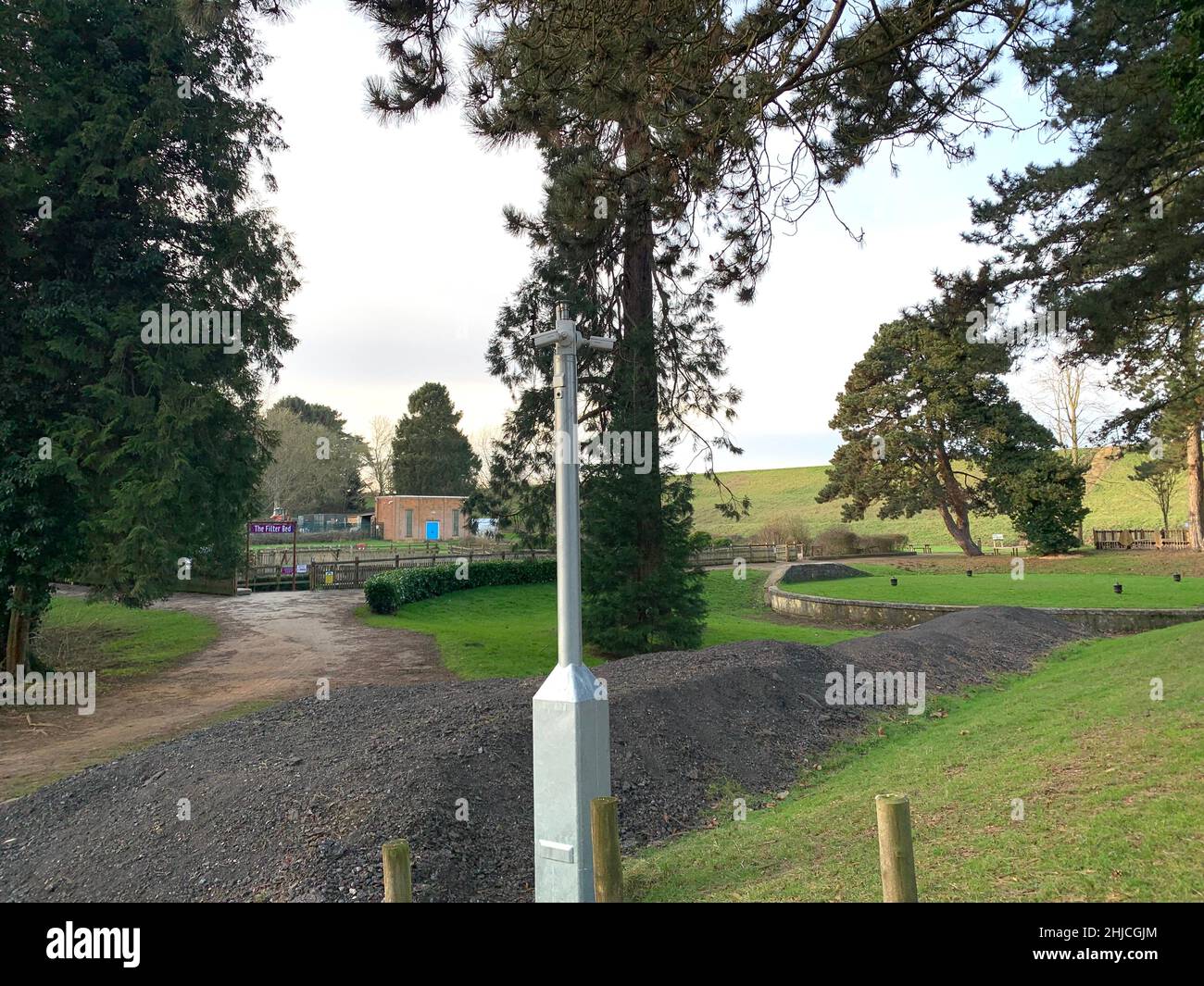 Sywell Country Park Northamptonshire UK camera cameras CCTV tarmac road ...