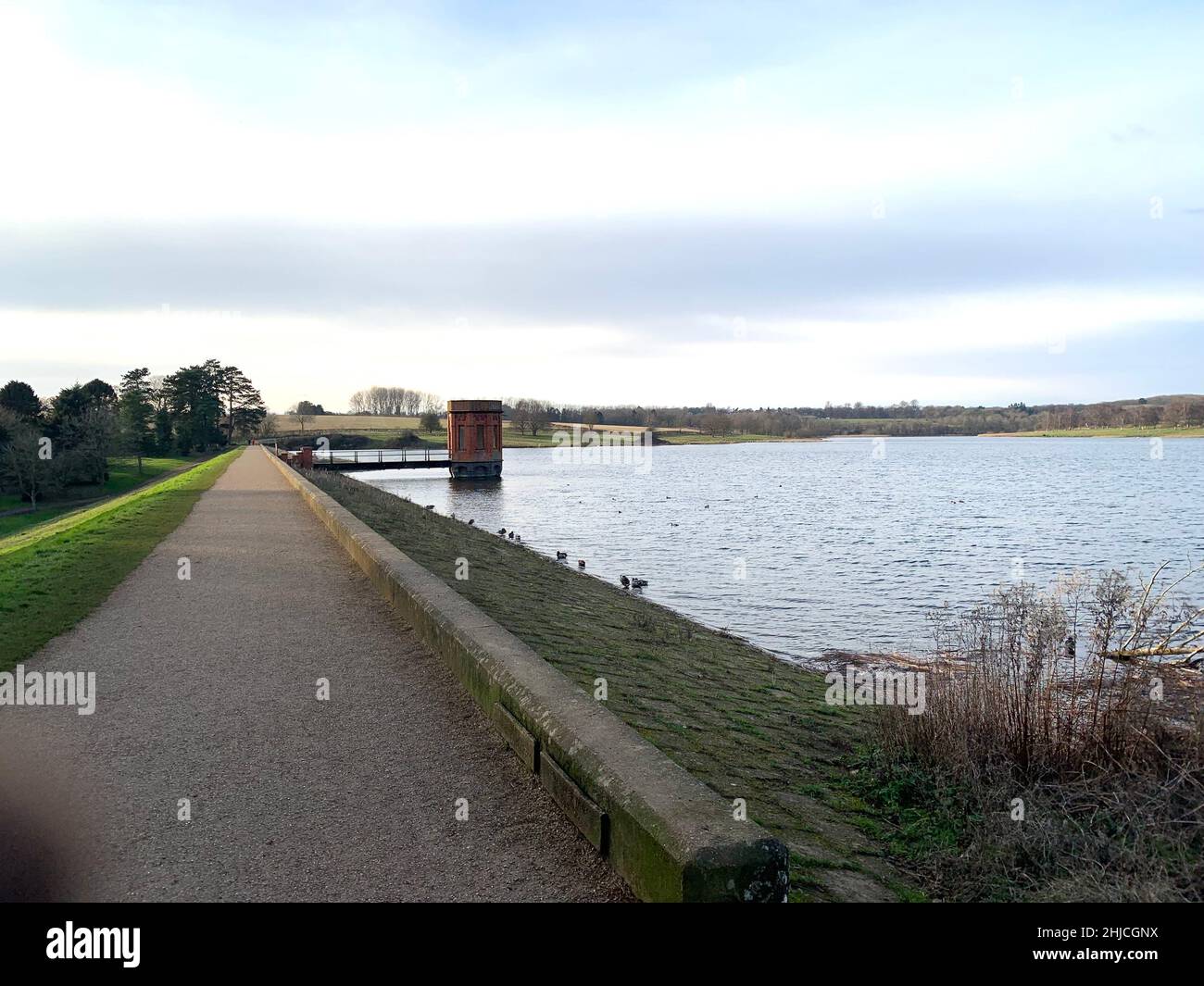 Sywell Country Park Northamptonshire UK pump pump station path outdoors ...
