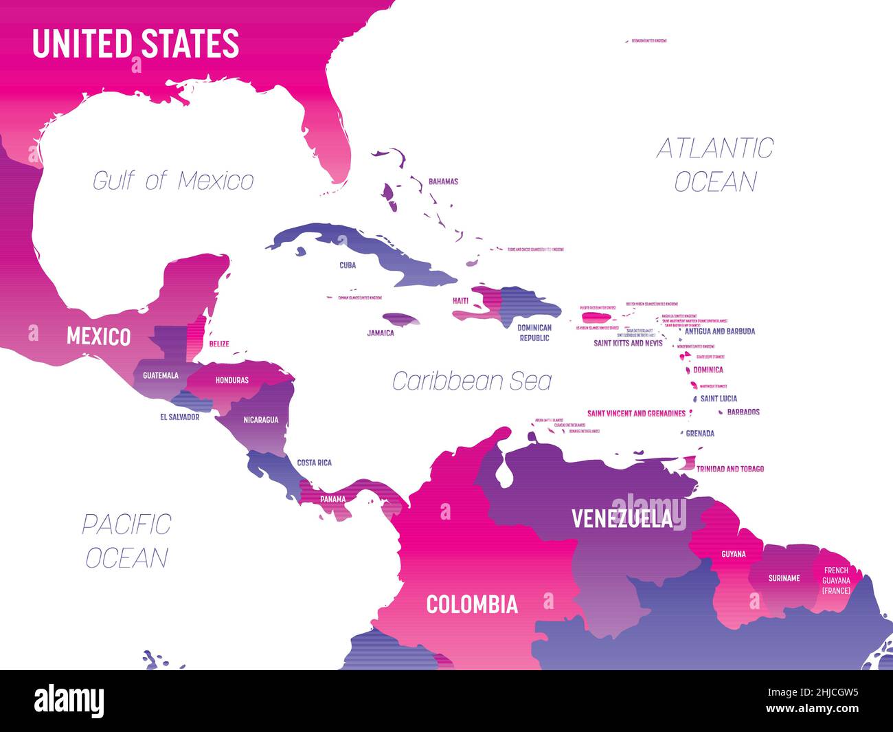 Political Map Of Central America Central America Atlas Of The World,
