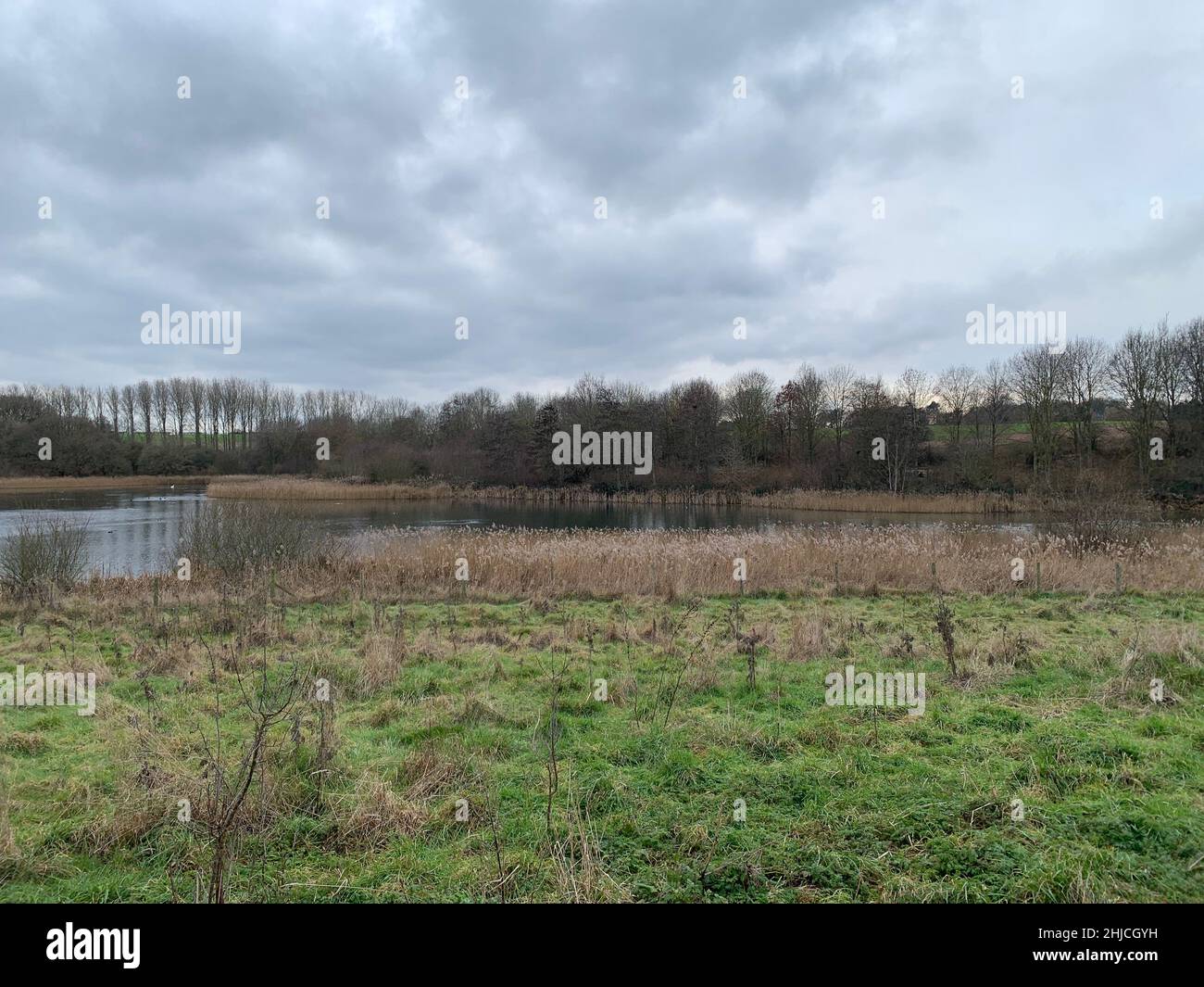 Sywell Country Park Northamptonshire UK water lake pond black grey ...