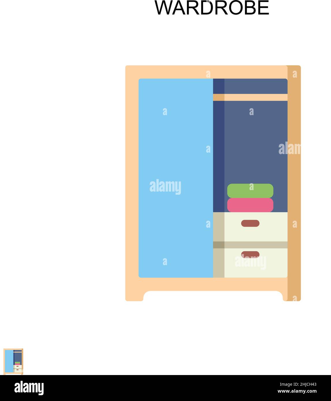 Wardrobe Simple vector icon. Illustration symbol design template for ...