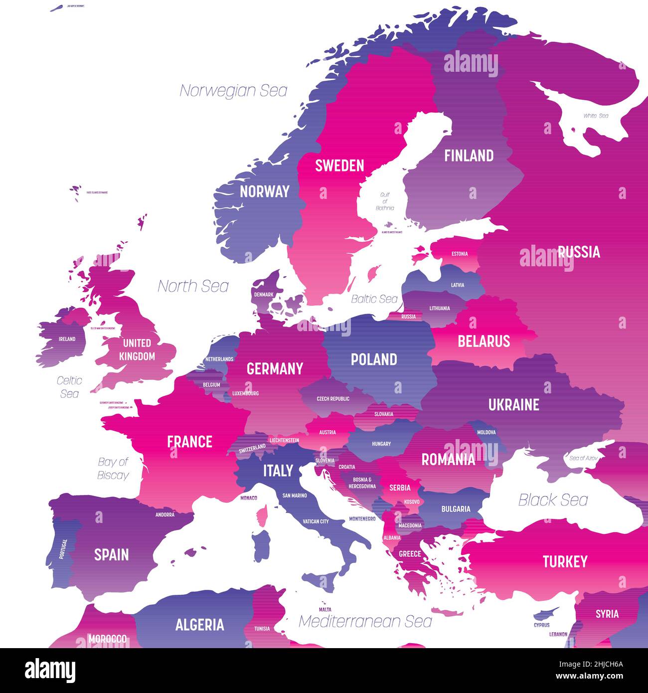 Europe map detailed political map with lables Stock Vector Image & Art ...