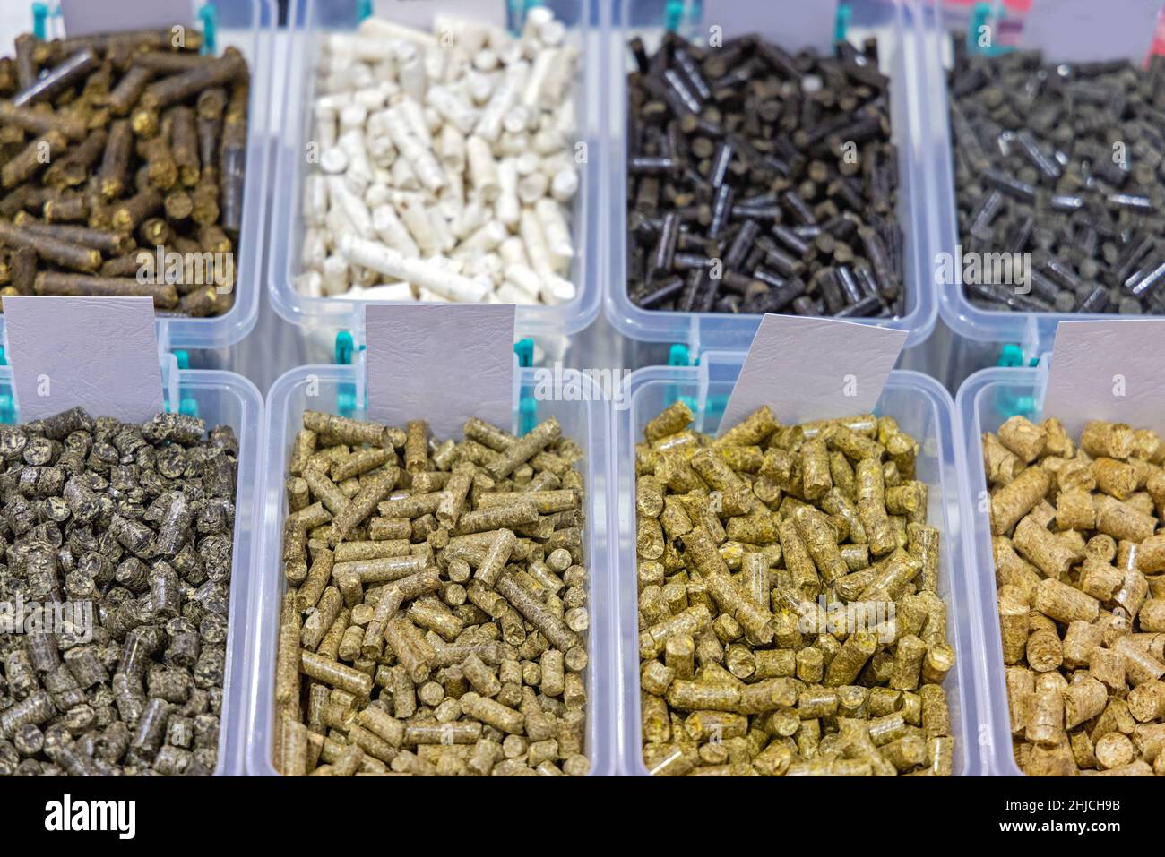 Pellet in Trays Made From Different Material Sources Stock Photo - Alamy