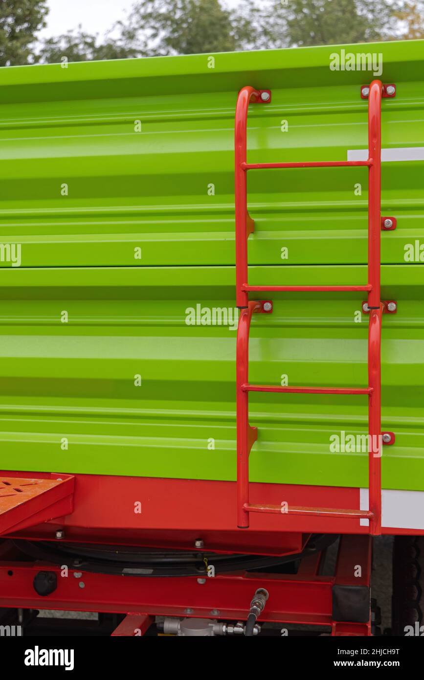 Foldable Ladder at Agriculture Trailer Farm Equipment Stock Photo - Alamy