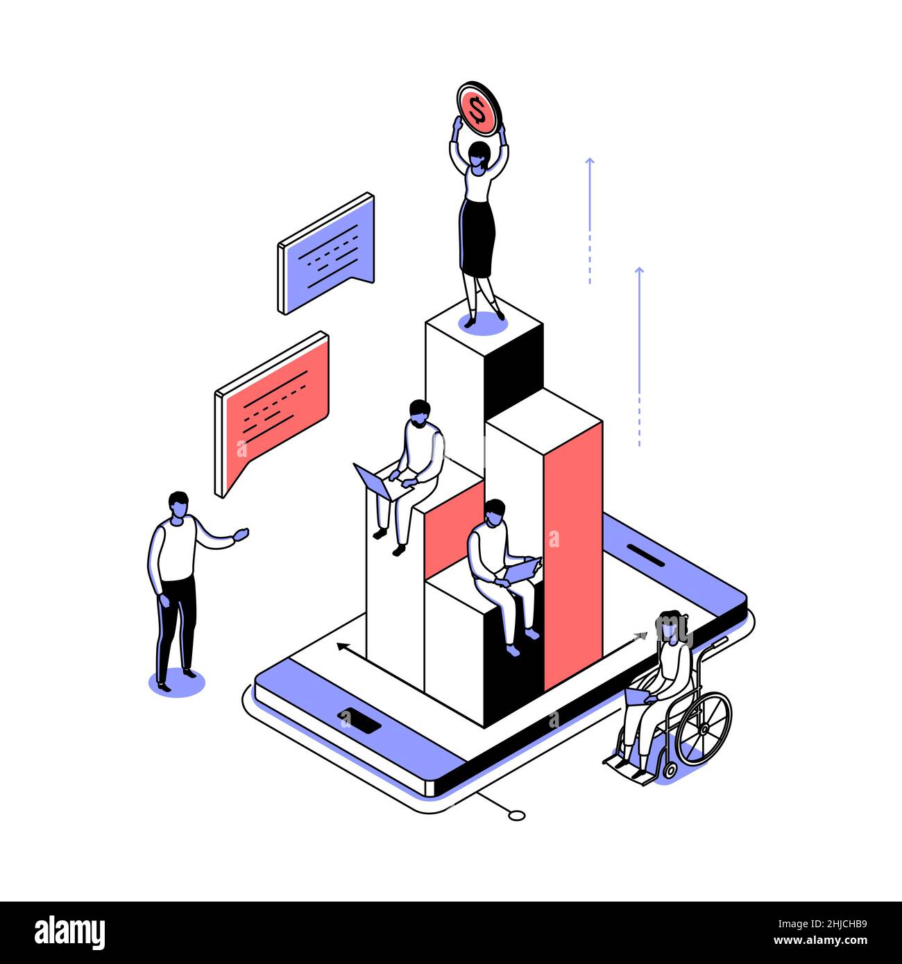 Disabled team line up Stock Vector Images - Alamy