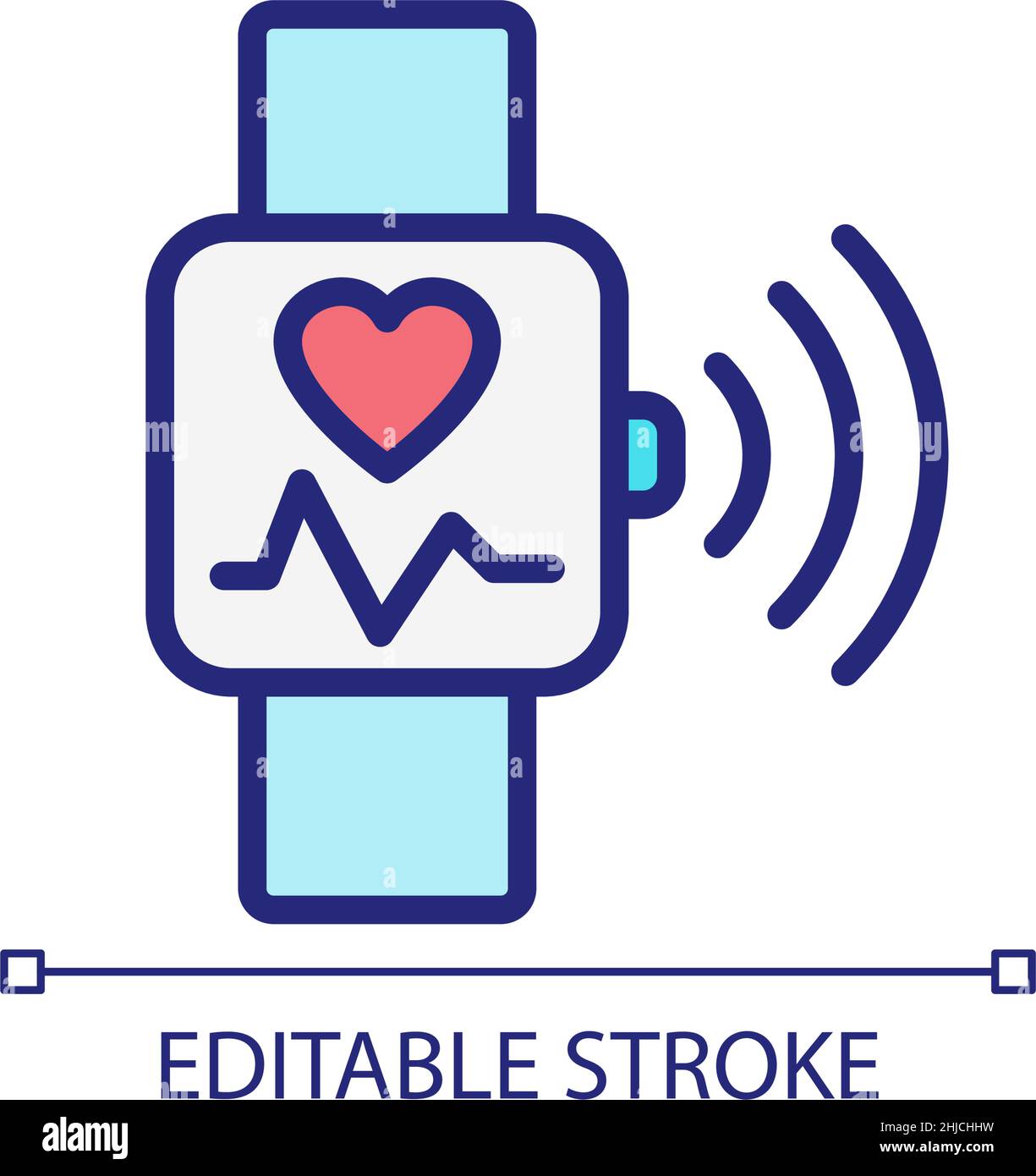 Heart rate monitoring pixel perfect RGB color icon Stock Vector Image ...