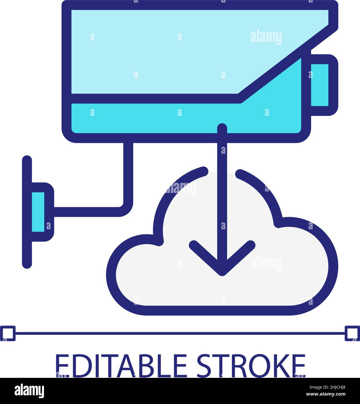 CCTV and phone connection pixel perfect RGB color icon Stock Vector Image & Art - Alamy