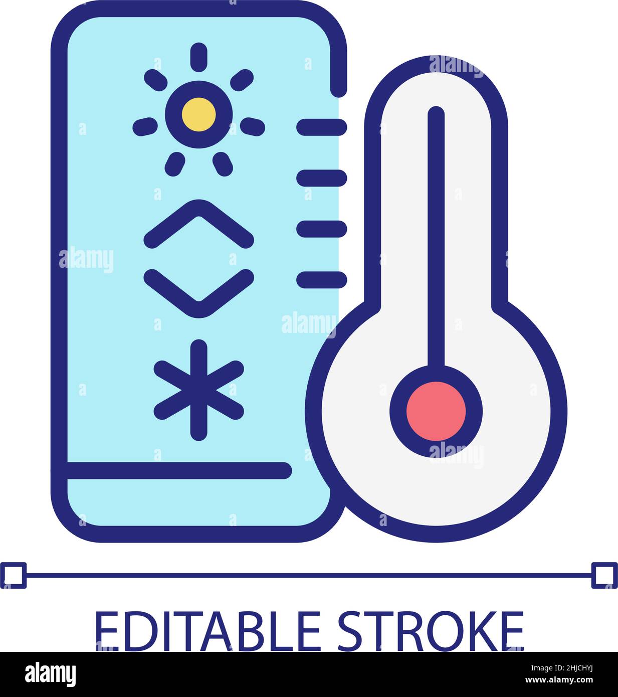 Temperature regulation pixel perfect RGB color icon Stock Vector Image ...