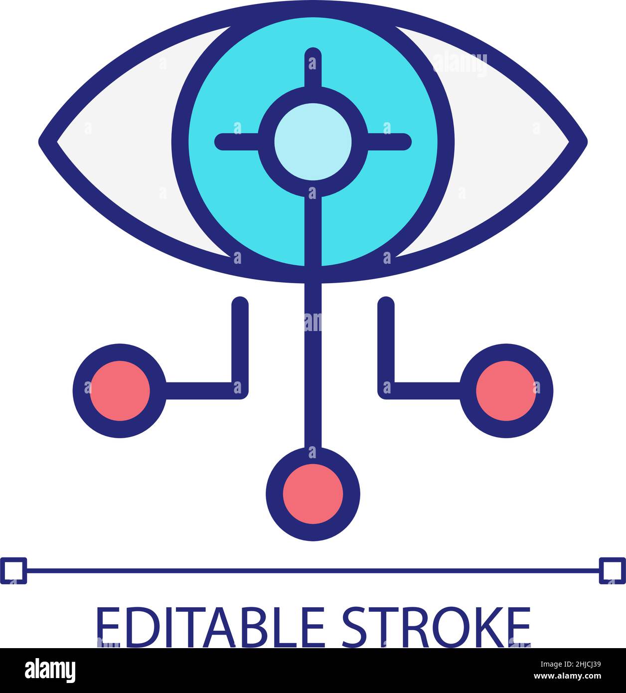 Connected contact lenses pixel perfect RGB color icon Stock Vector ...