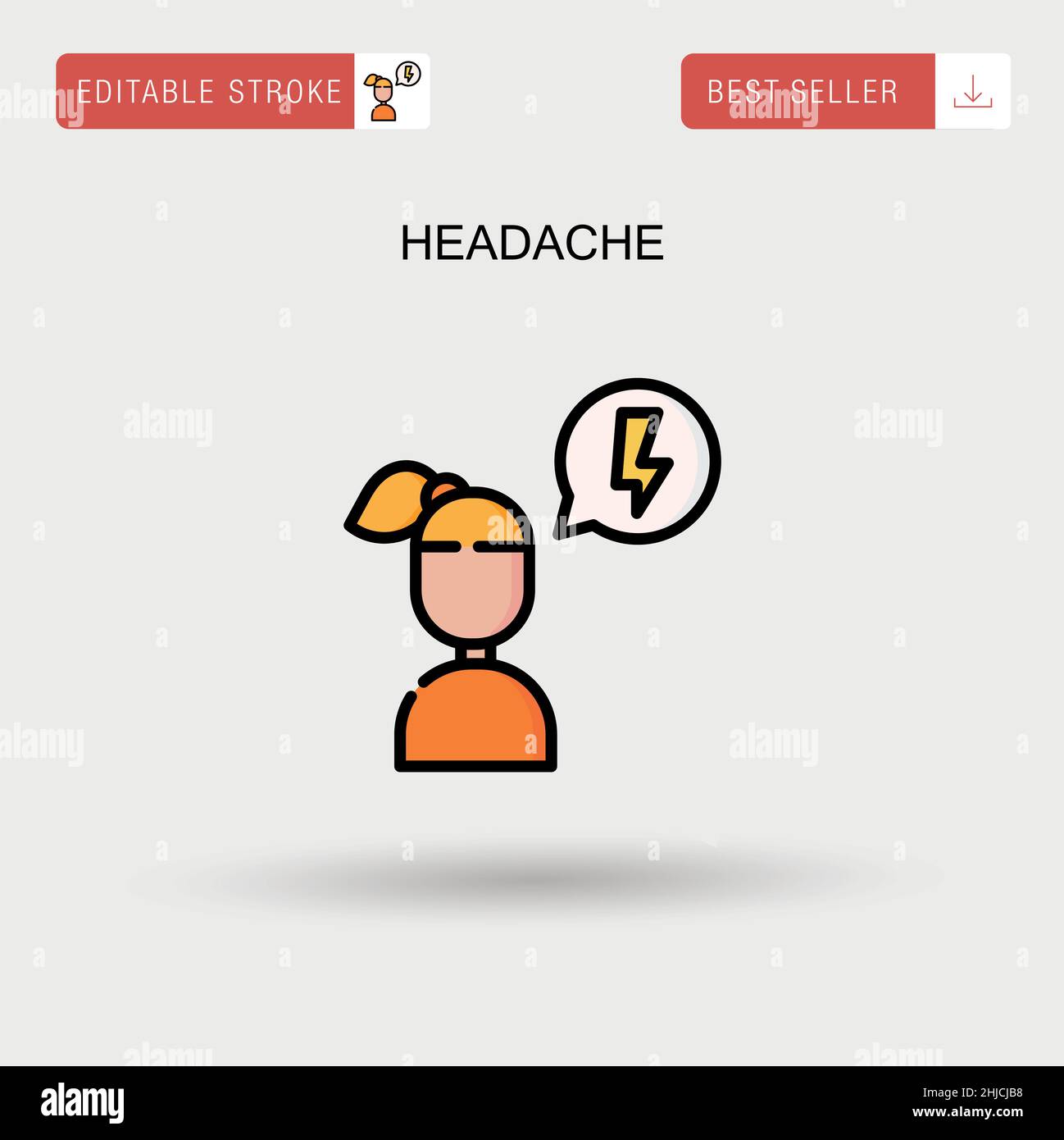 Headache Simple vector icon Stock Vector Image & Art - Alamy