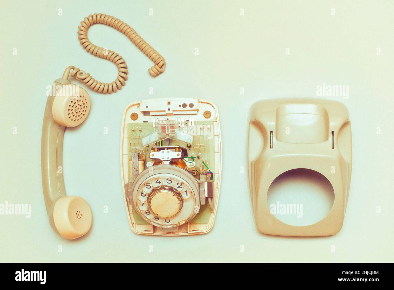 vintage rotary dial telephone dismantled Stock Photo - Alamy