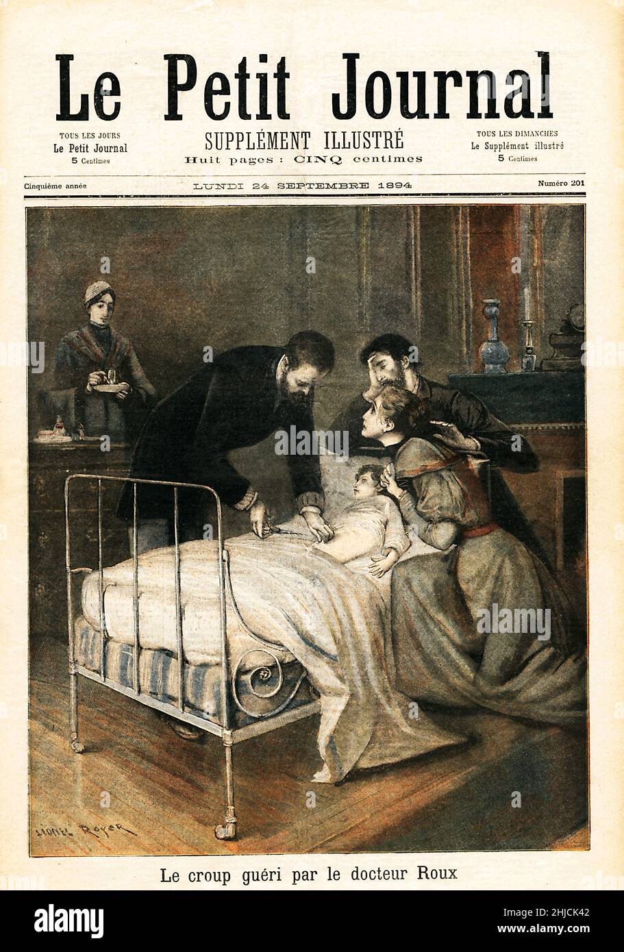 Emile Roux administers his cure for the croup, 1894. Pierre Paul Emile ...