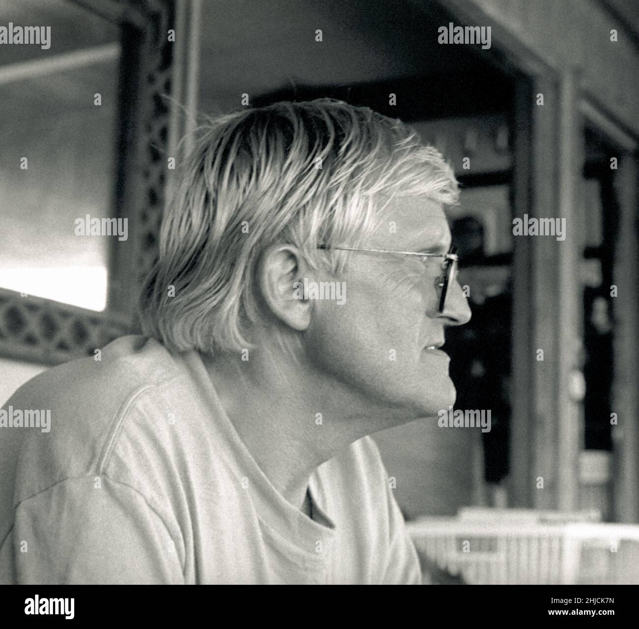 Painter David Hockney in Malibu, California, 1992. Hockney was a major ...