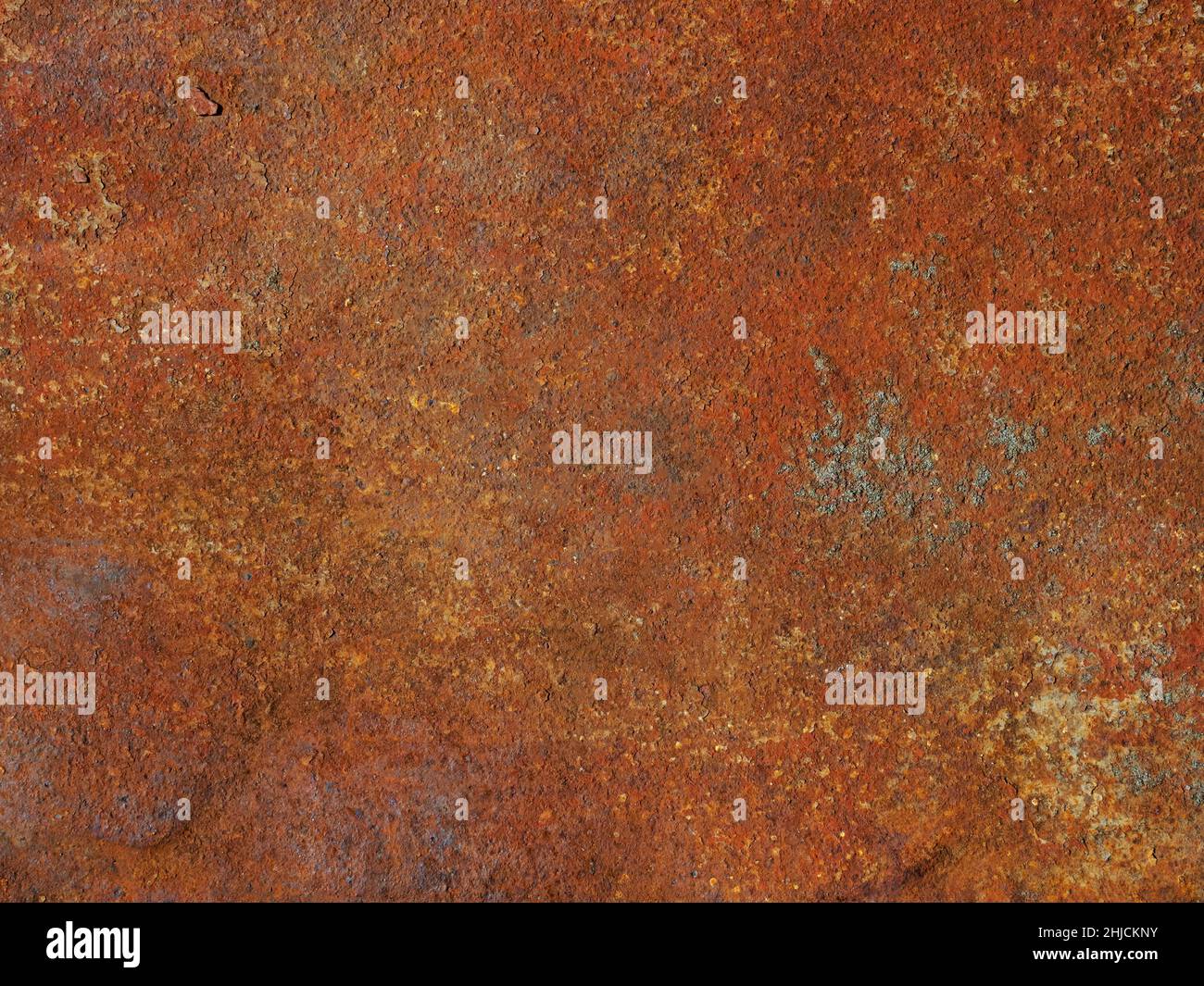 Orange metal plate with weathered colors and rust. Corrosion. Old ...