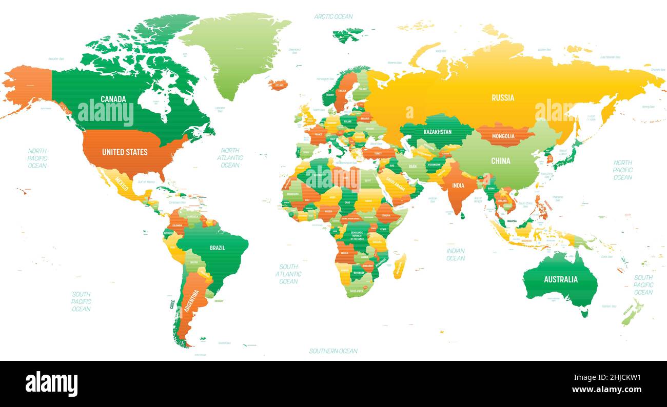 World map detailed political map with lables Stock Vector Image & Art ...
