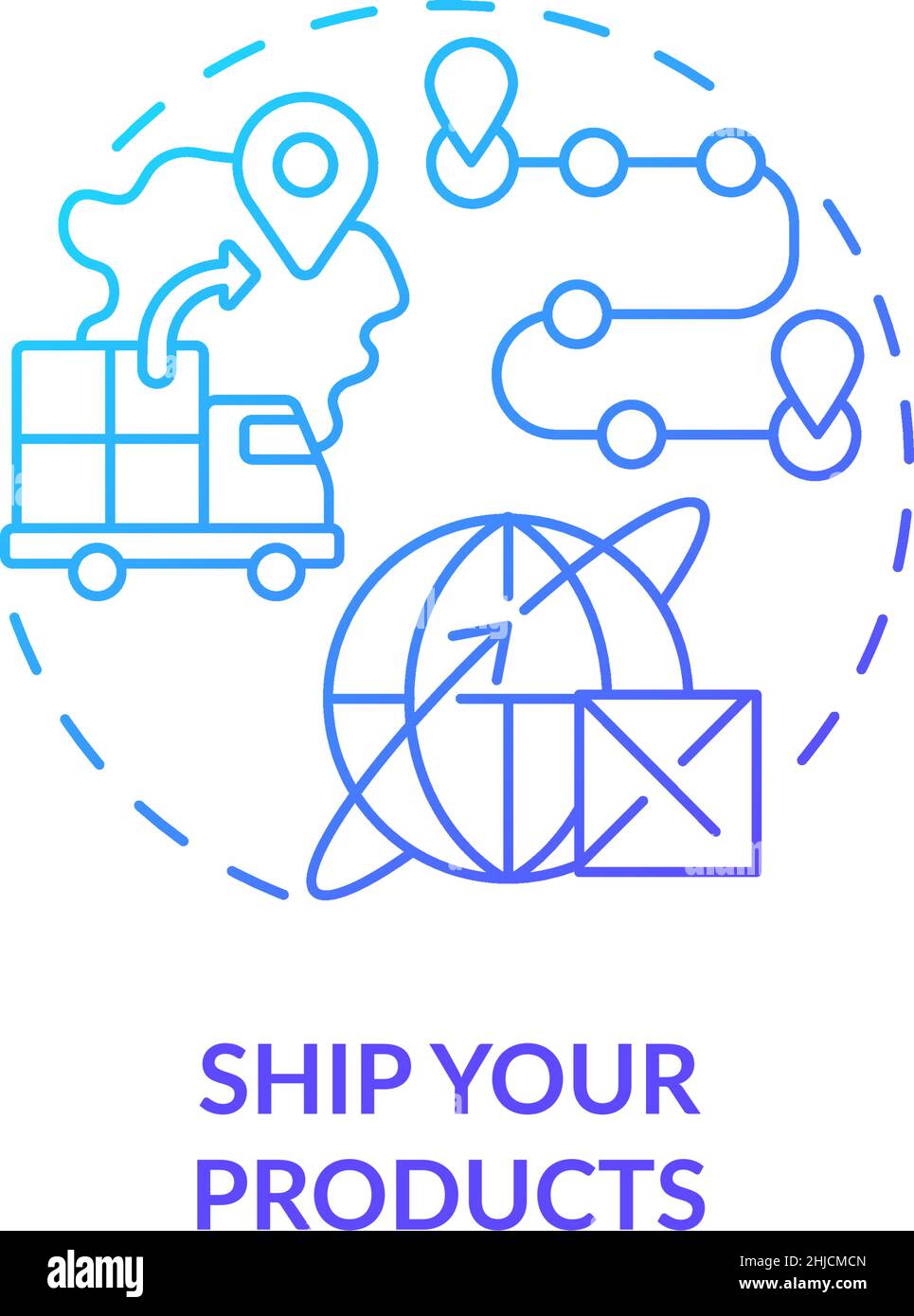 Ship your products blue gradient concept icon Stock Vector Image & Art ...