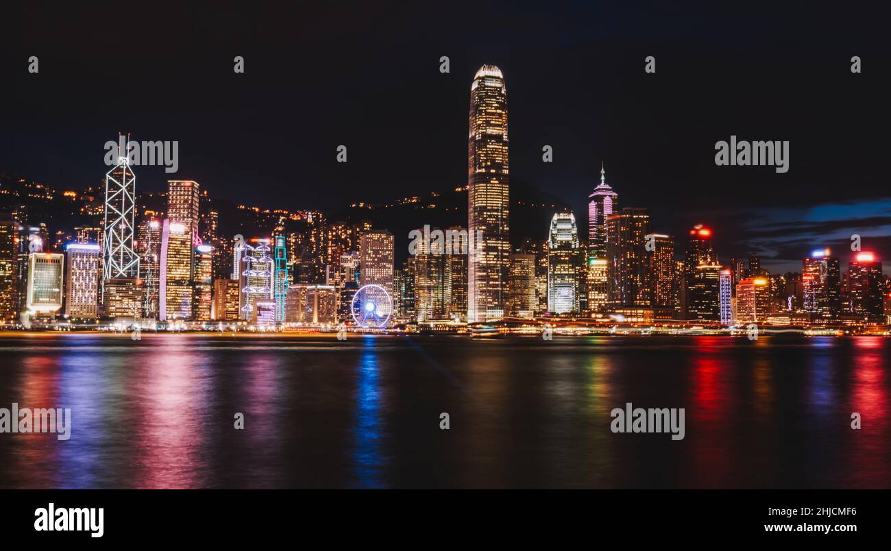 Big city lights in night time Stock Photo - Alamy