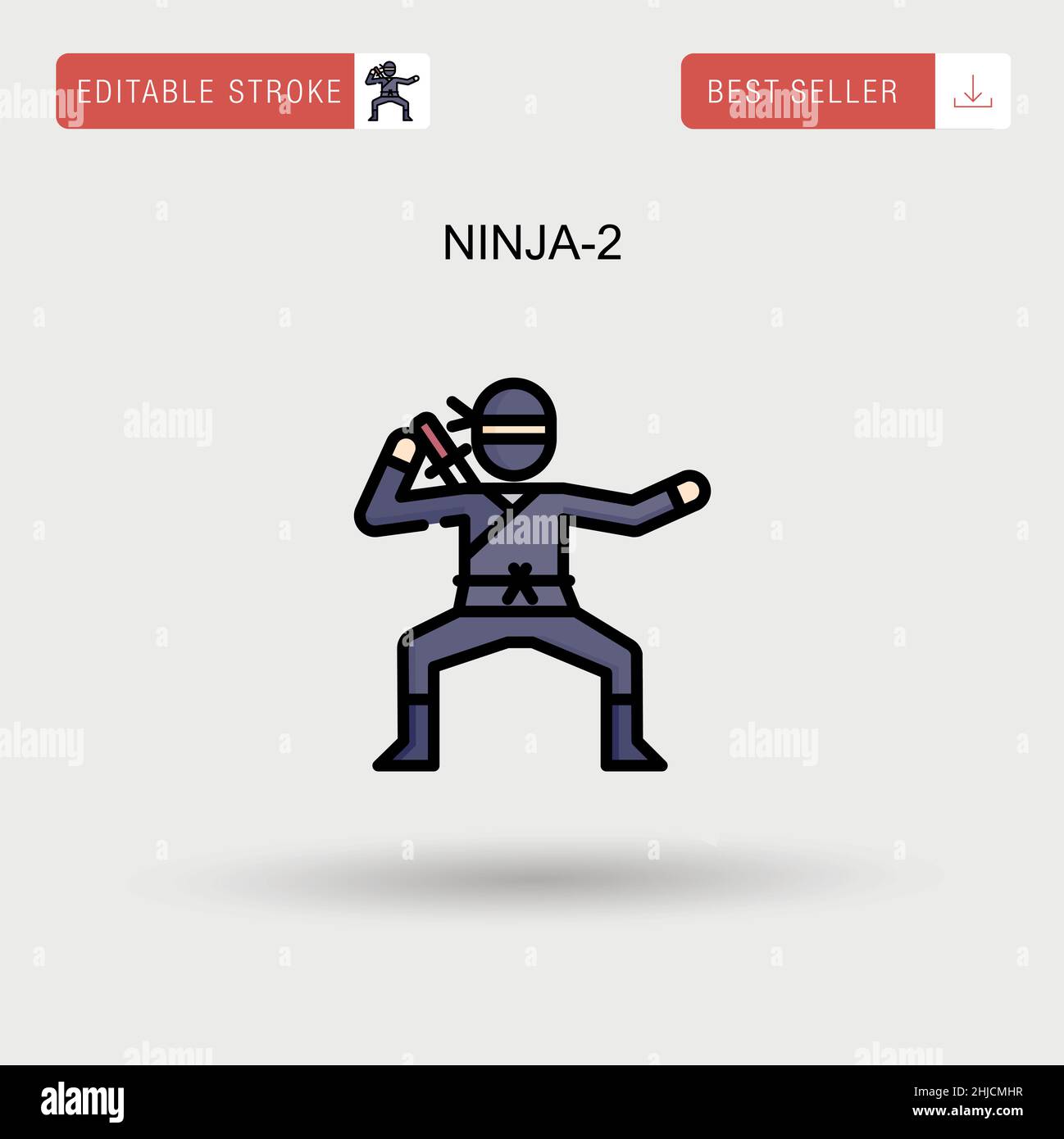 Ninja-2 Simple vector icon Stock Vector Image & Art - Alamy