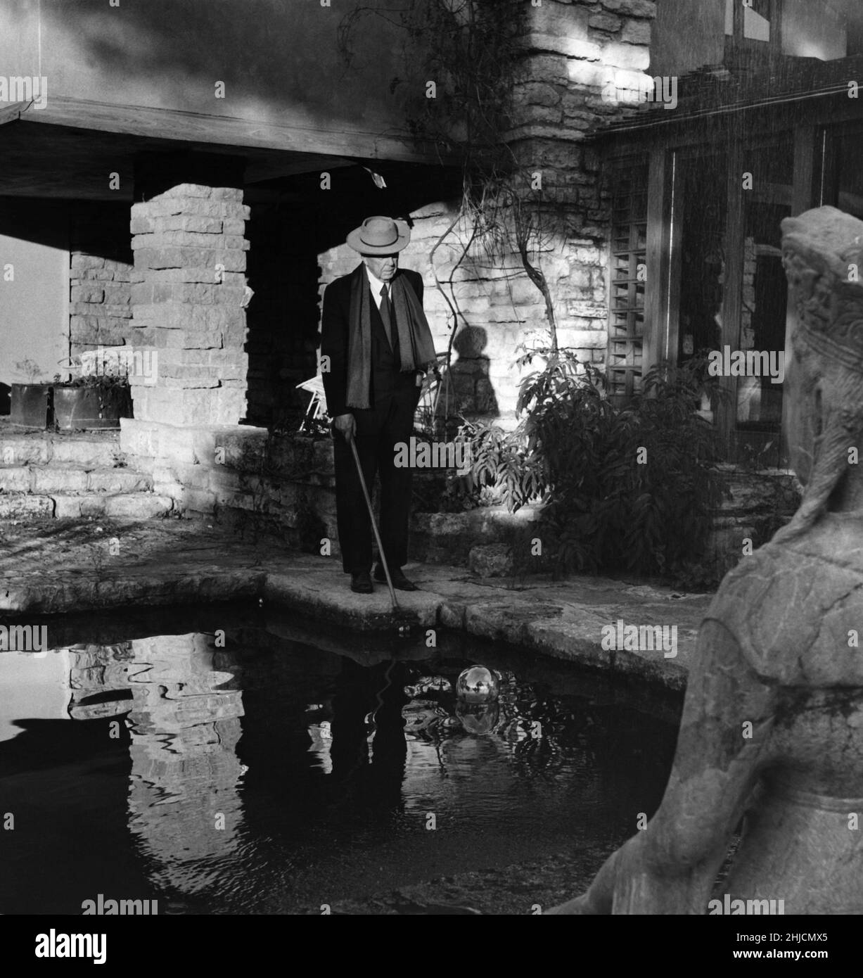 Frank Lloyd Wright (1867-1959), famous architect, at his home in ...