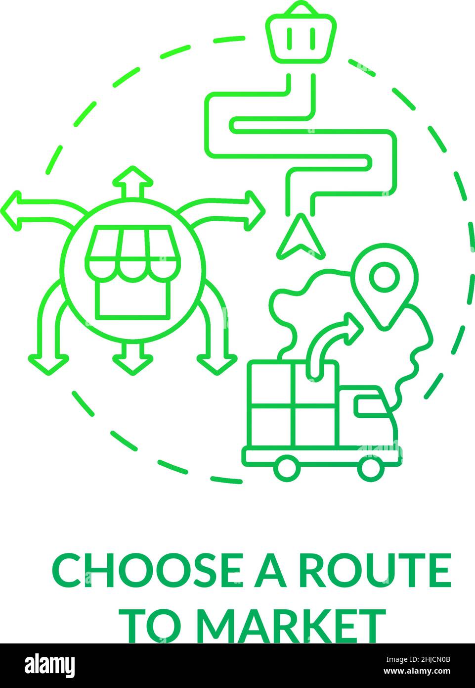 Choose route to market green gradient concept icon Stock Vector Image ...