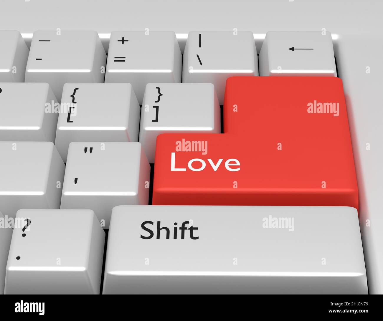 Feelings concept. Word LOVE you on button of computer keyboard. 3d ...