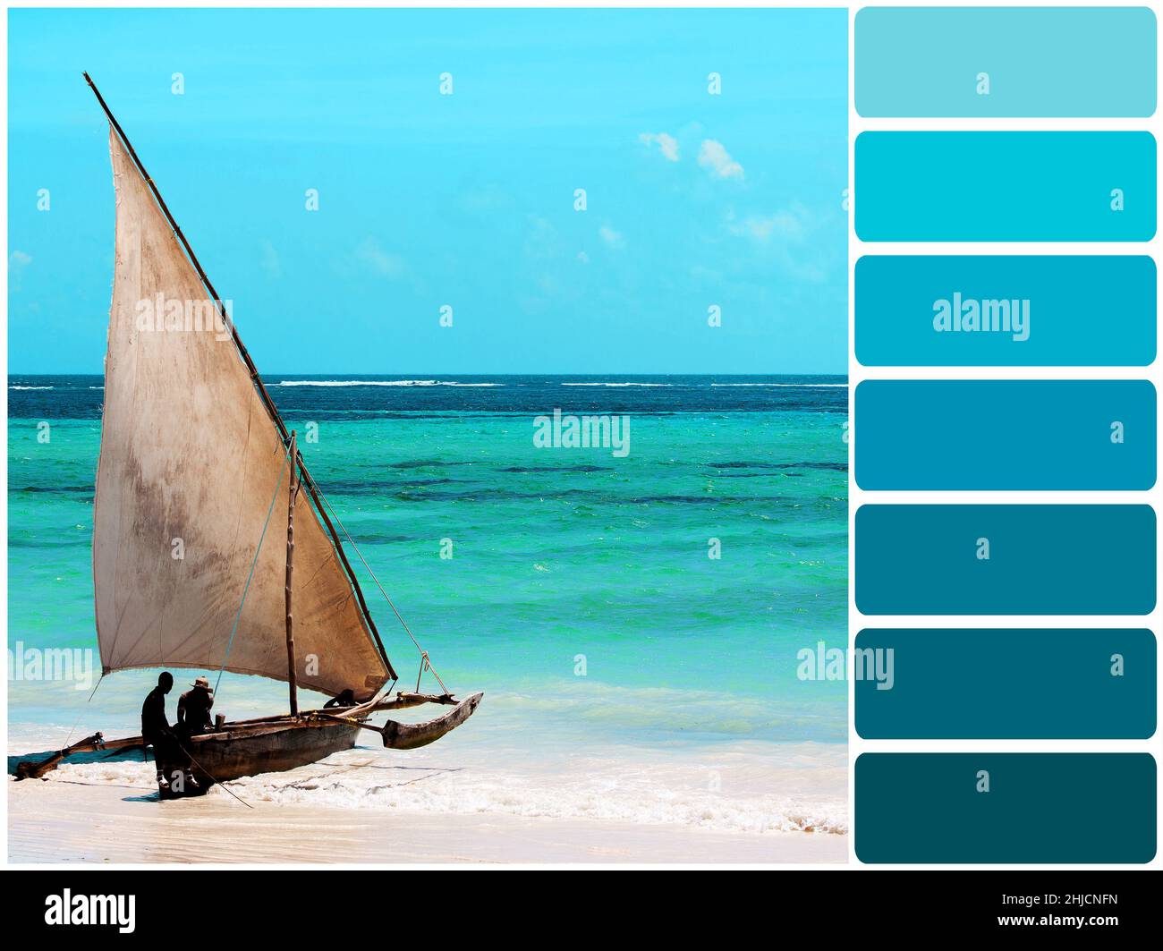 Color palette series: shades of cyan Stock Photo - Alamy