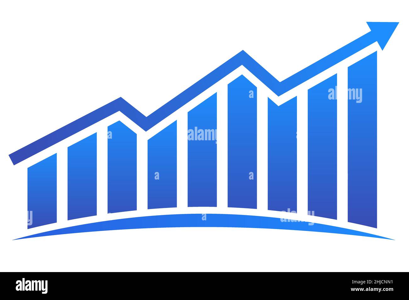 Graph with increase report. Diagram with rise and gain progress. Vector ...