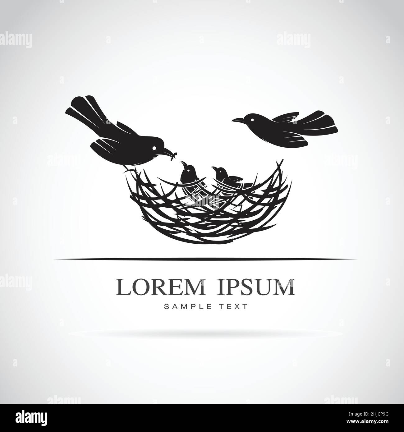 Vector of birds family in love on white background. Easy editable ...