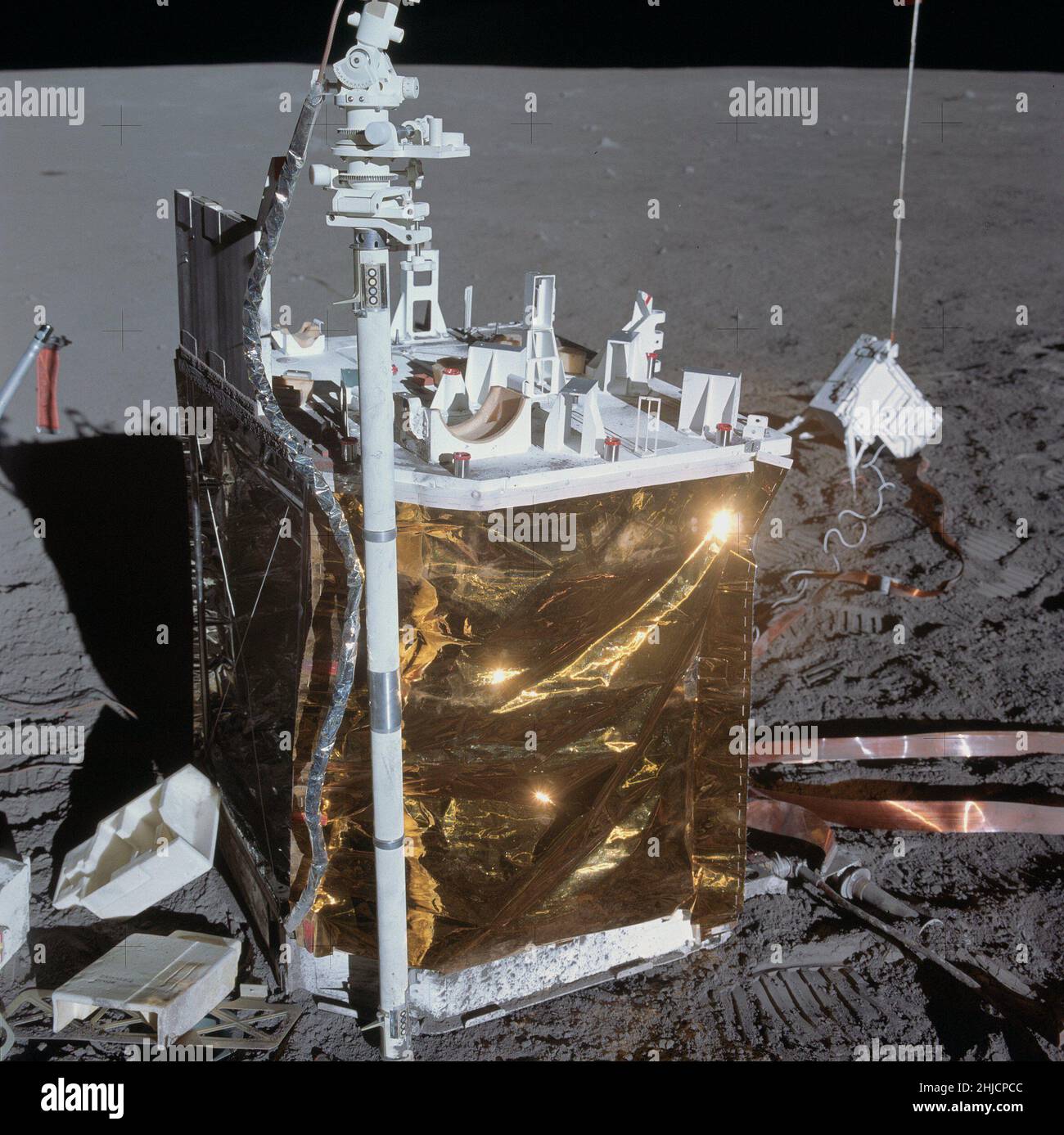 Apollo 14 mission. Close up of the Central Station, with the mortar ...