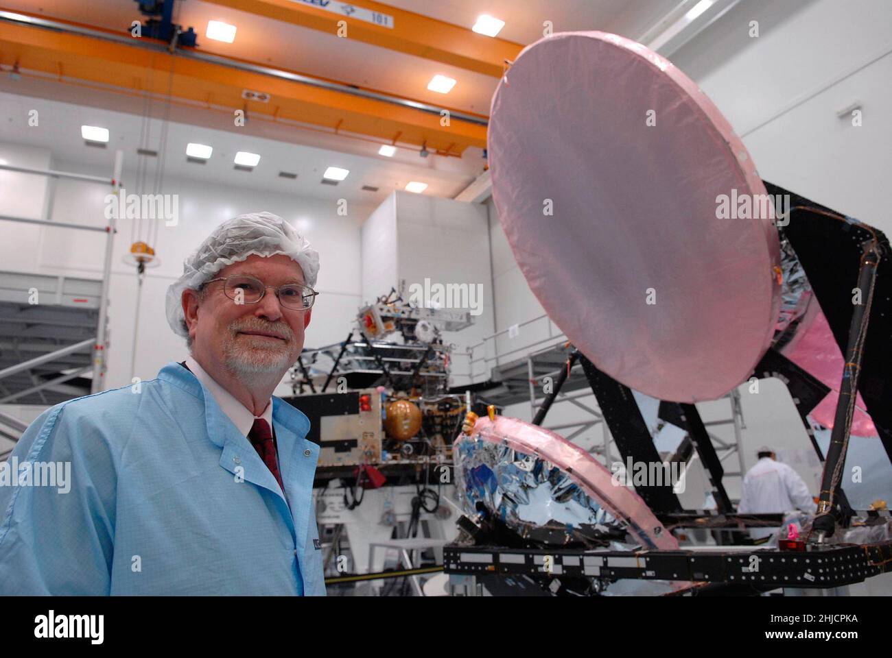 Nobel-prize winner George F. Smoot views the Planck satellite under ...