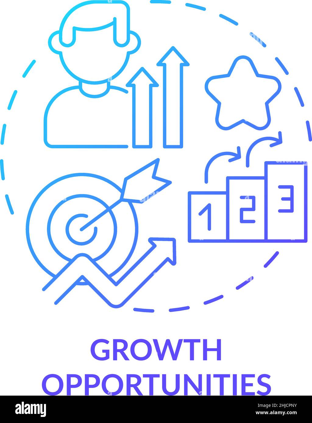 Growth opportunities blue gradient concept icon Stock Vector Image & Art - Alamy