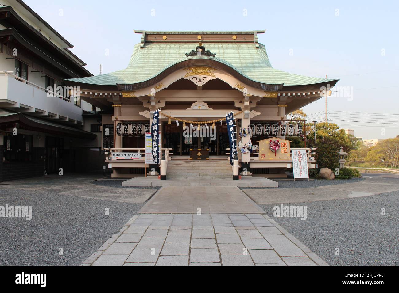 buddhist (?) temple (tenmangu) in okayama in japan Stock Photo - Alamy