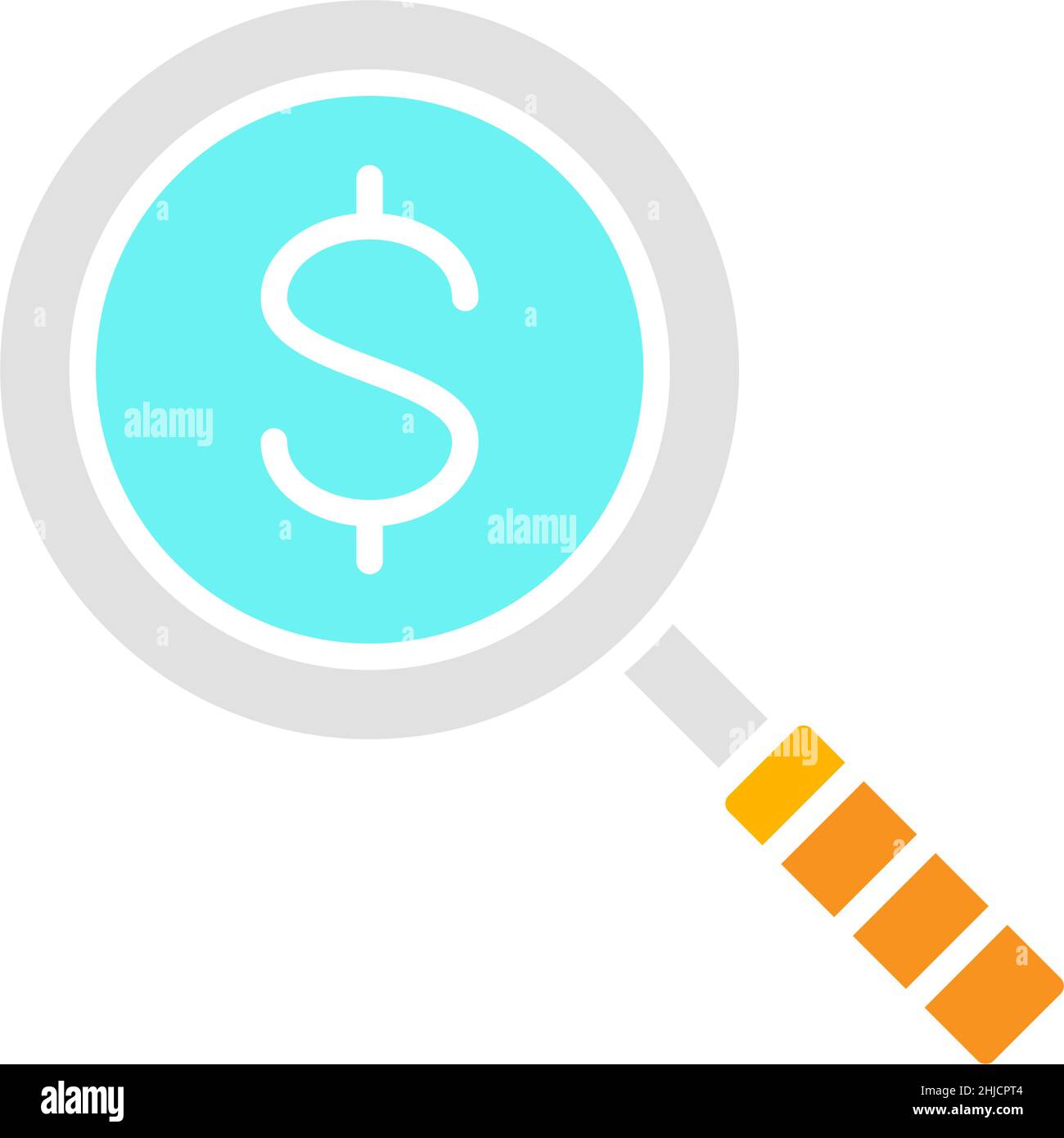 Vector magnify glass with dollar, money search, find currency white ...