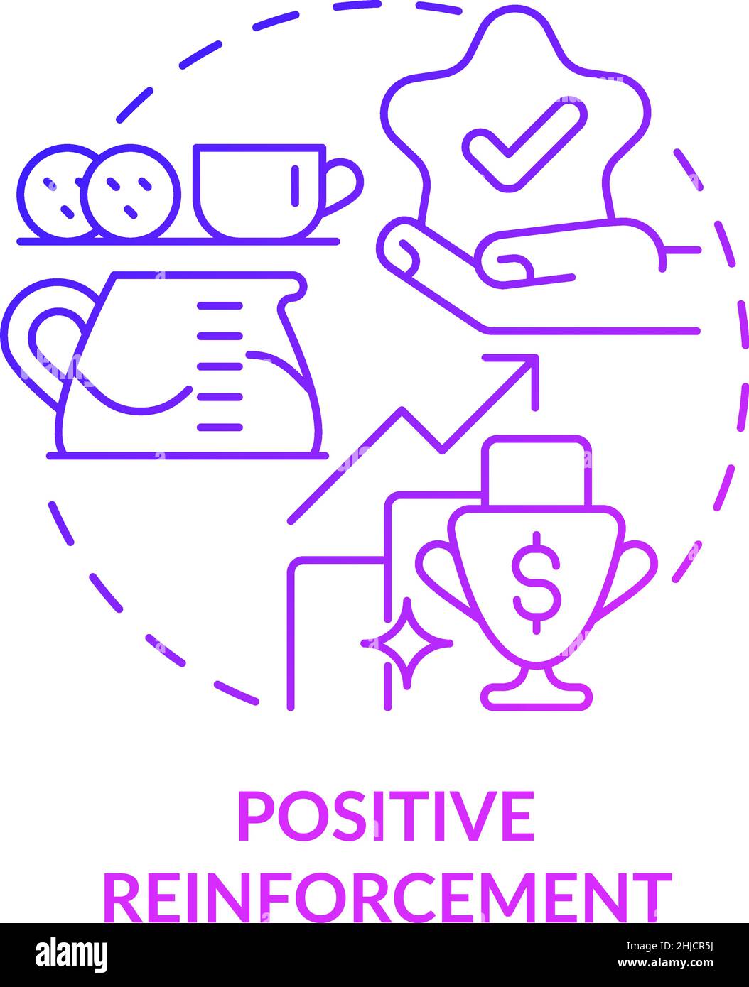 Positive reinforcement purple gradient concept icon Stock Vector Image ...