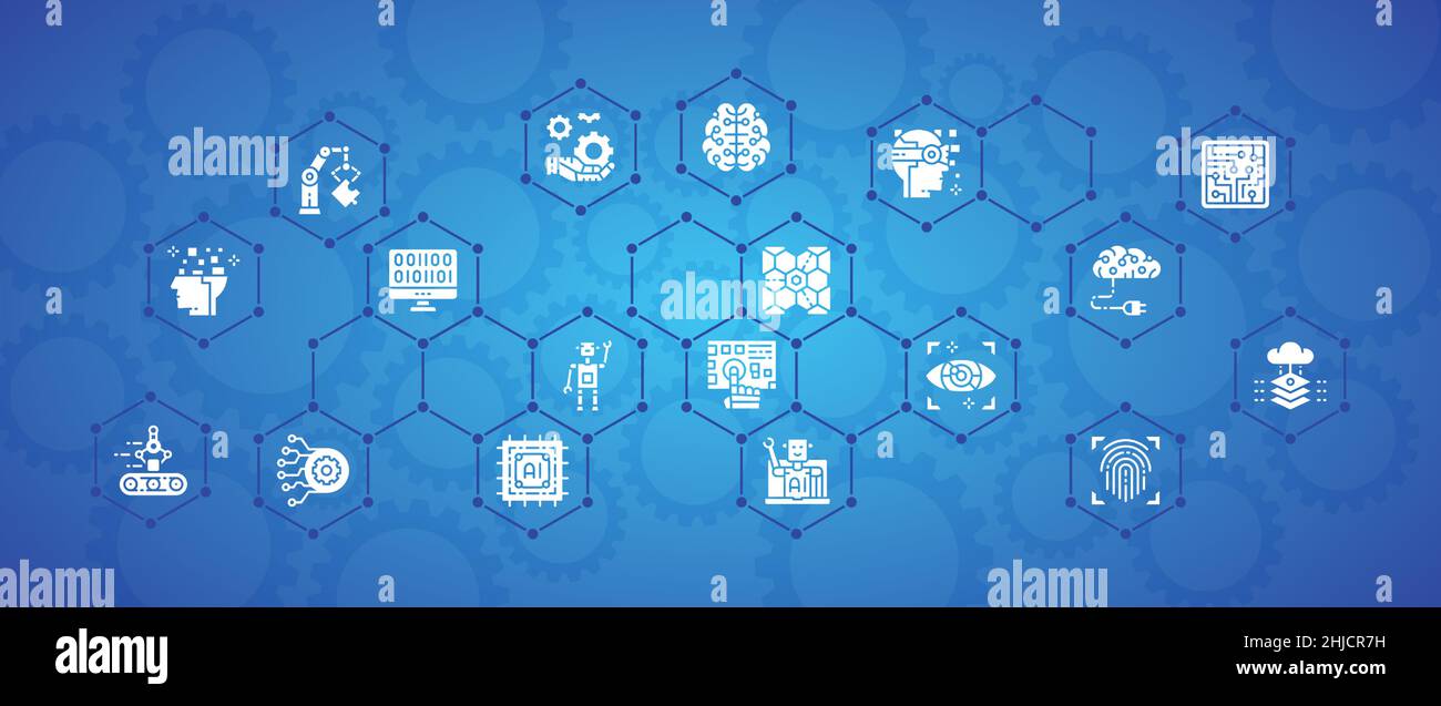Artificial Intelligence vector illustration. Robotics, Chatbot ...