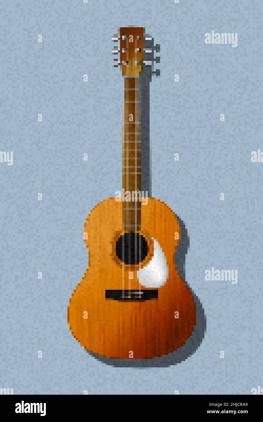 Pixel art guitar vector icon Stock Vector Image & Art - Alamy