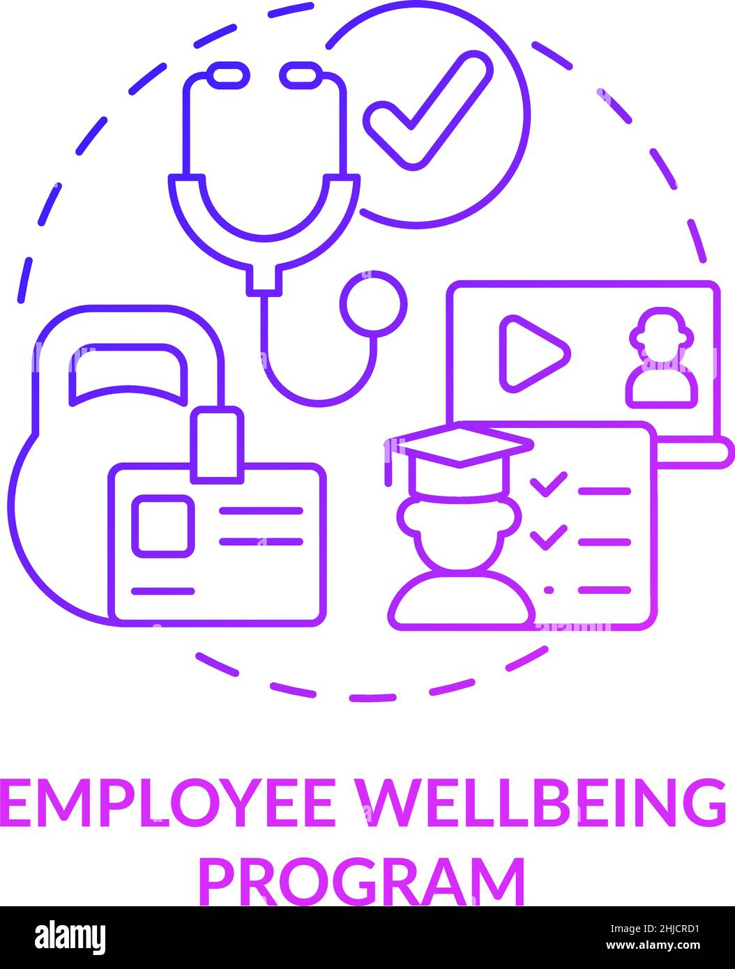 Employee wellbeing program purple gradient concept icon Stock Vector ... Employee wellbeing program purple gradient concept icon Stock Vector ...