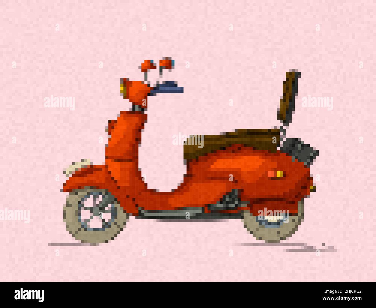 Pixel art scooter, vector illustration Stock Vector Image & Art - Alamy