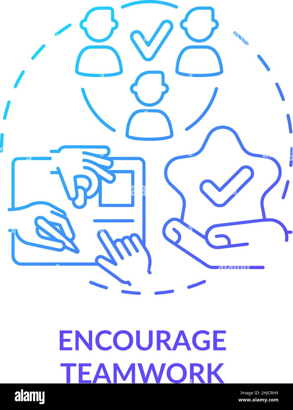 Encourage teamwork blue gradient concept icon Stock Vector Image & Art ...