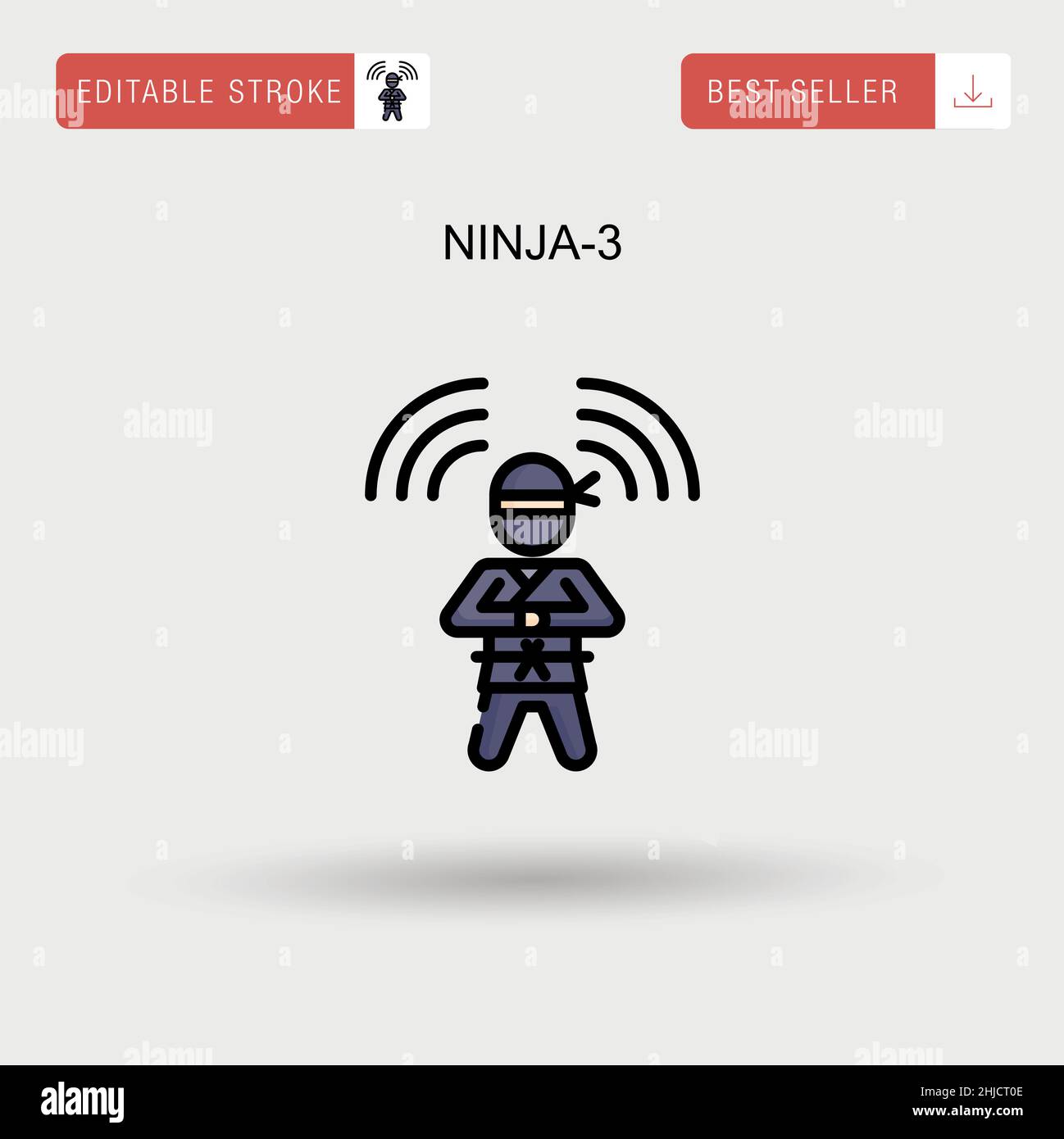 Ninja-3 Simple vector icon Stock Vector Image & Art - Alamy